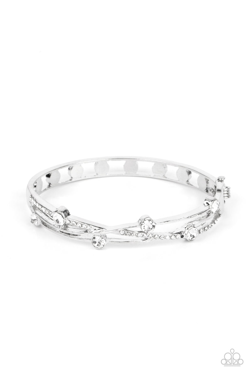 Slammin Sparkle - White ~ Paparazzi Bracelet | Glitzy Gals $5 Bling – Glitzygals5dollarbling ...