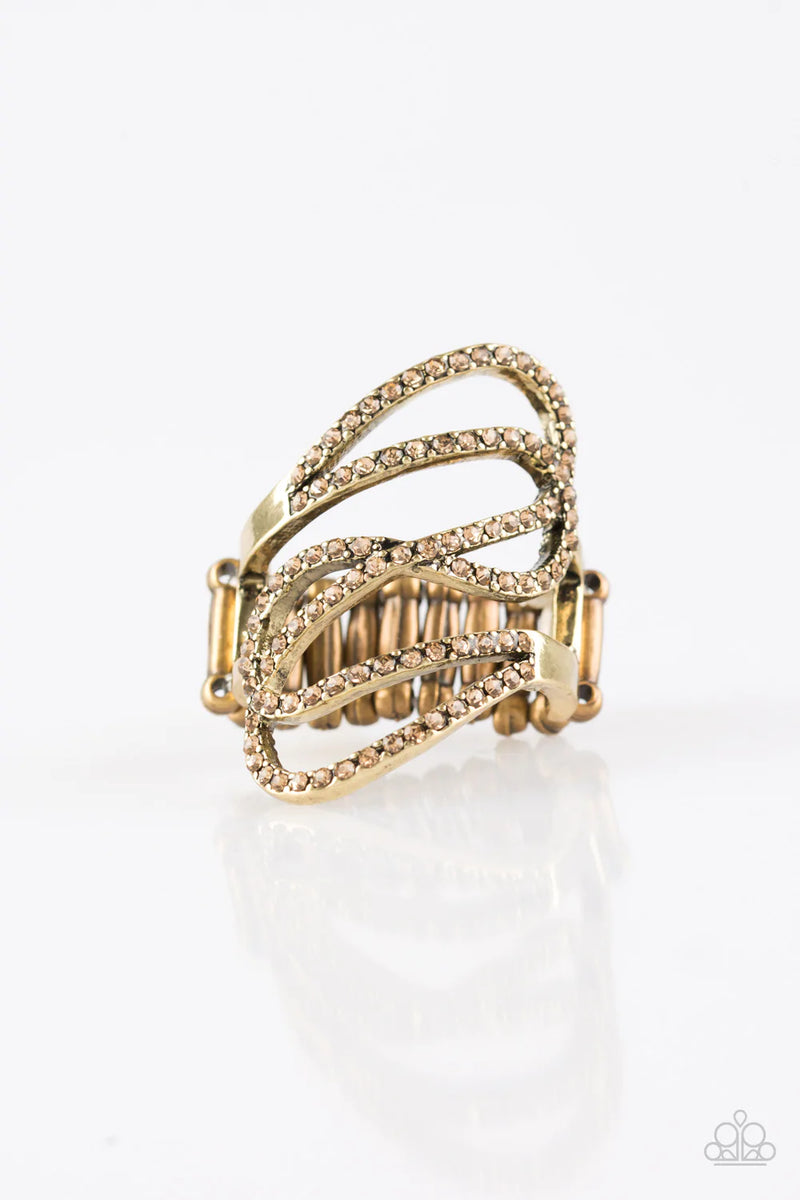 Chasing Starlight Brass ~ Paparazzi Ring | Glitzy Gals $5 Bling – Glitzygals5dollarbling Jewelry ...