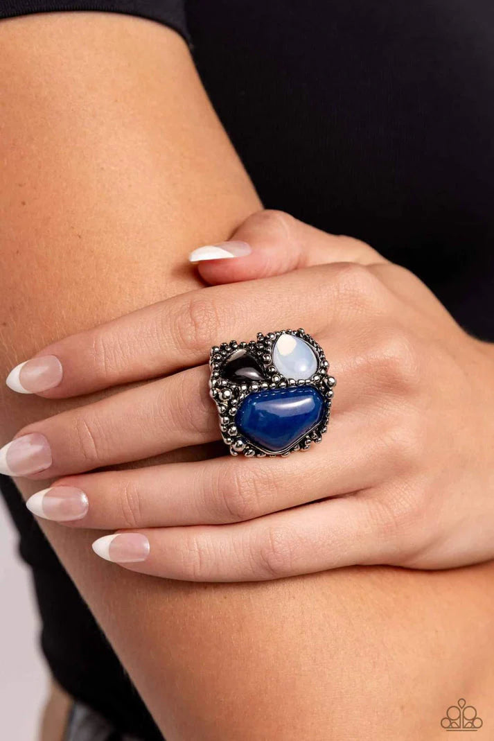 Natural Motley Blue ~ Paparazzi Ring – Glitzygals5dollarbling Jewelry ...
